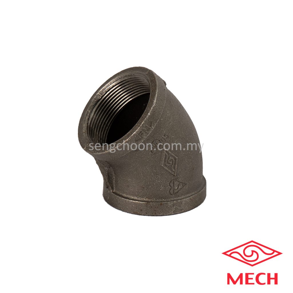 MECH MALLEABLE IRON STEAM 45 DEGREE ELBOW 150LBS BSPT - sengchoon