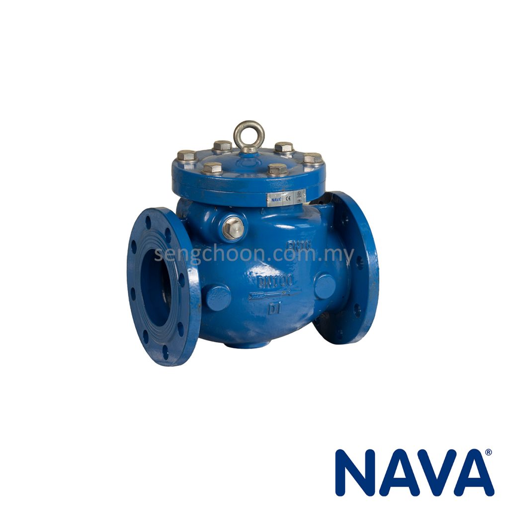 NAVA EPOXY COATED DUCTILE IRON SWING CHECK VALVE, PN16 FLANGED, 836A (2 ...